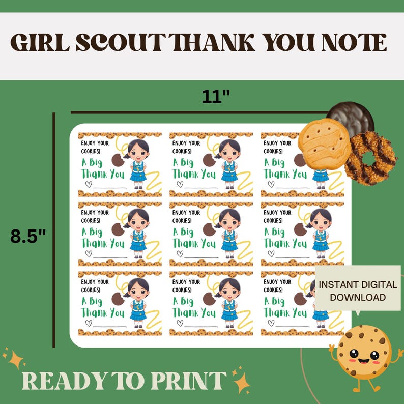 Daisy Girl Scout Cookie Thank You Note | Girl Scout Cookie Digital ...