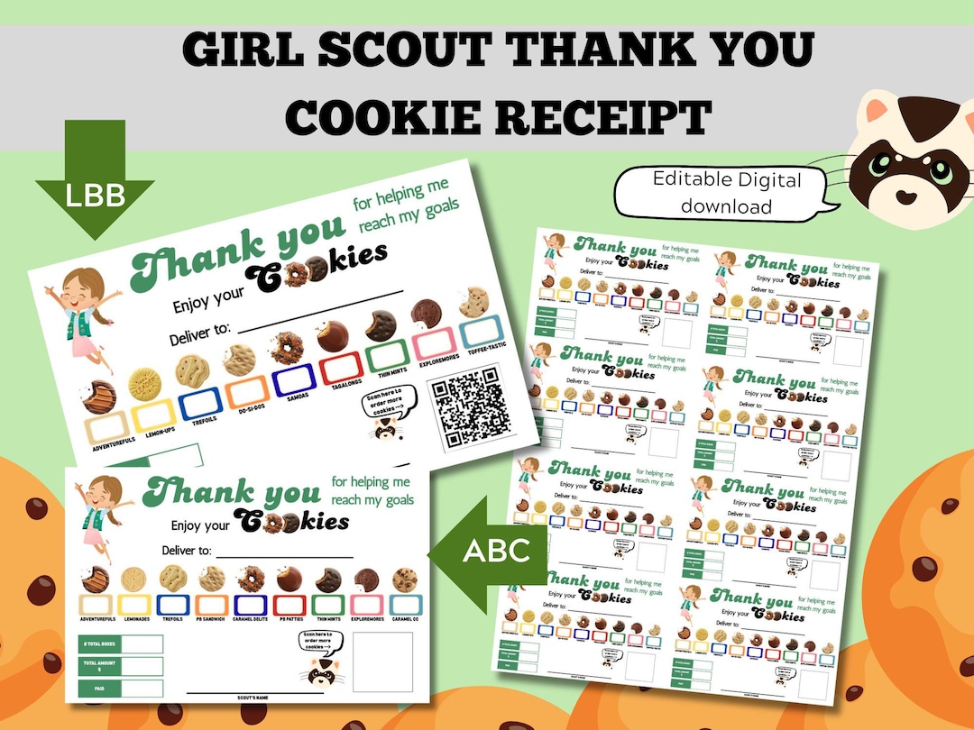 Girl Scout Cookie Delivery Thank You Card Template | Canva Editable ...