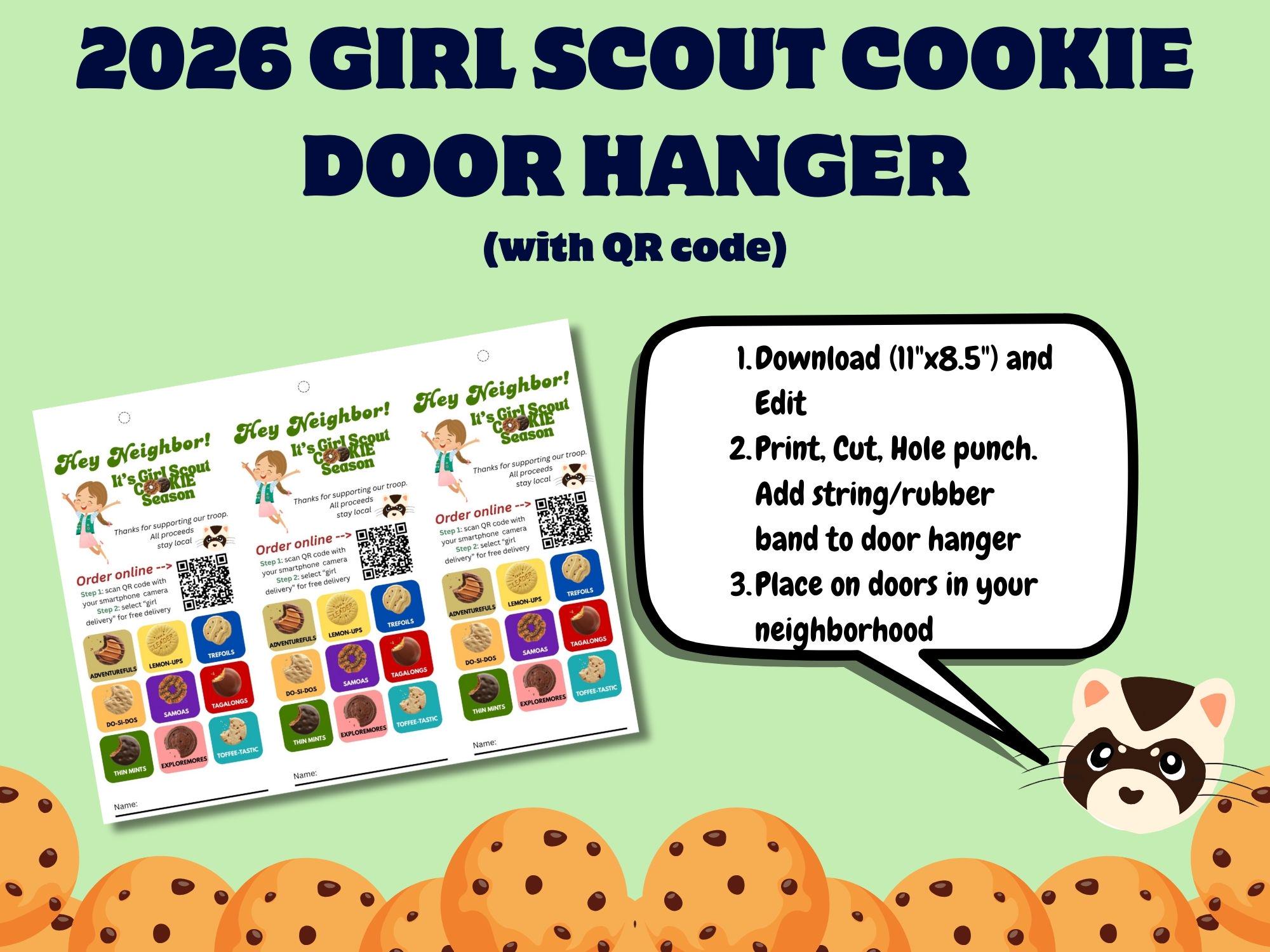 Editable Girl Scout Cookie Door Hanger 2026 – Digital Download - Etsy