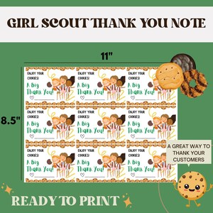 Brownie Girl Scout Cookie Thank You Note | Girl Scout Cookie Digital ...