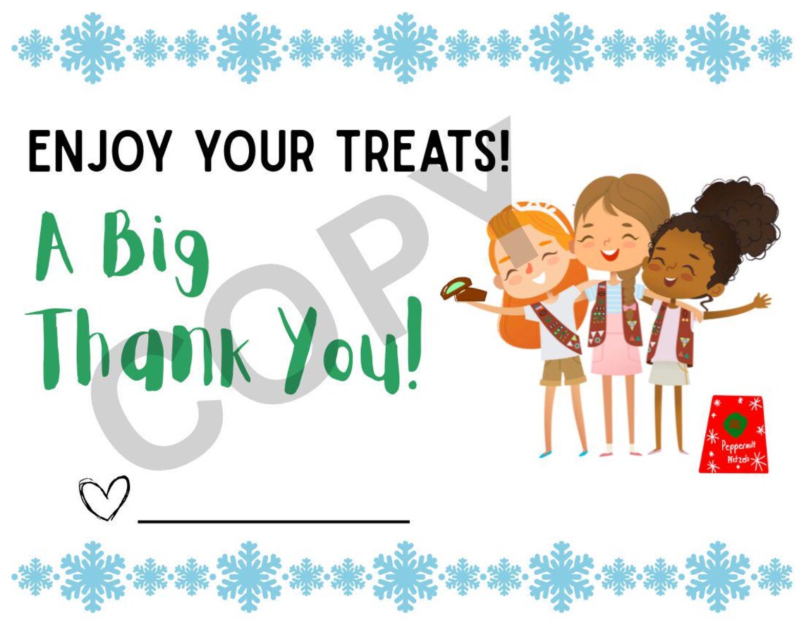 Girl Scout Fall Product Thank You Note | Girl Scout Digital Download ...