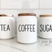 Set of 3 Canister Labels, Decals, Tea Coffee and Sugar, Pantry Labels ...
