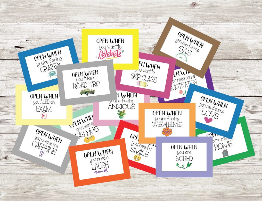 Open When Envelopes Set of 15, Custom Grad Gift, Graduate Going Away ...