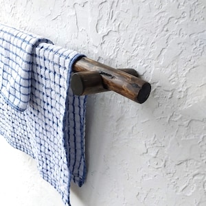 Natural Wood Towel Rack, Handmade Rustic Wooden Towel Bar, Bath Towel ...