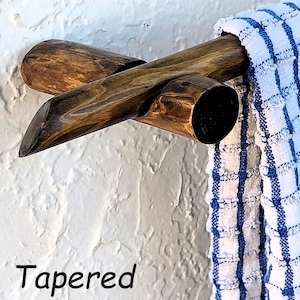 Rustic Walnut Stained Towel Bar, Handmade Cedar Towel Rack, Reclaimed ...