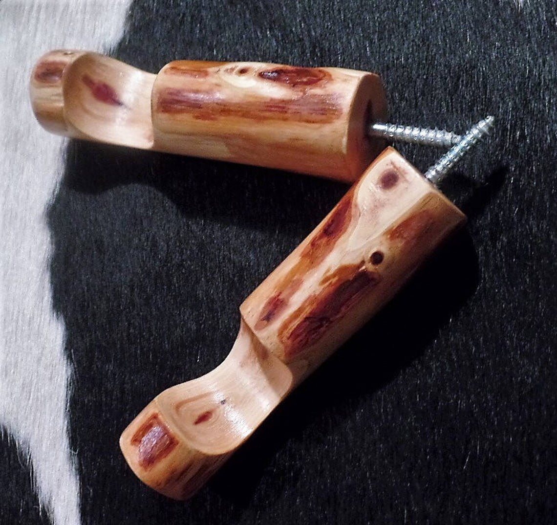 One Pair of Wood Curtain Rod Brackets Rustic Wall Brackets | Etsy