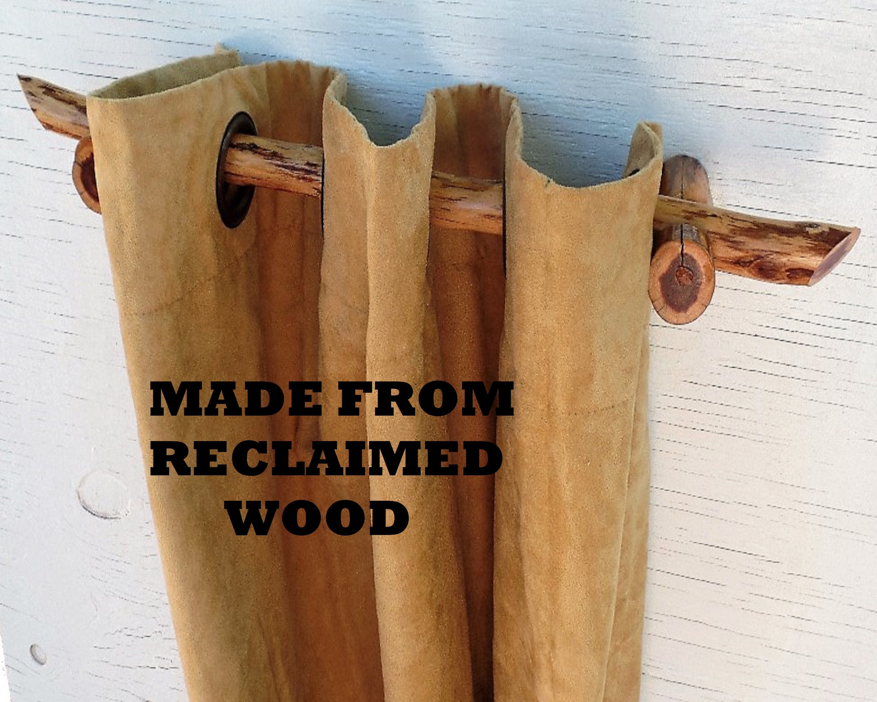 51-70 Wood Curtain Rod Rustic Cedar Rods Wooden | Etsy