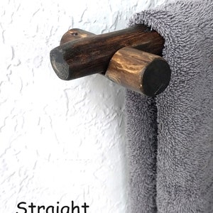 Rustic Walnut Stained Towel Bar, Handmade Cedar Towel Rack, Reclaimed ...