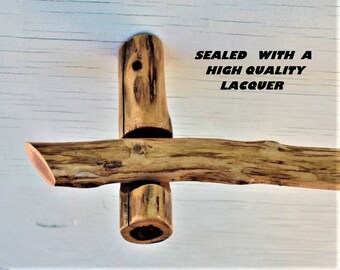 Rustic Wood Curtain Rod With Curtain Rod Brackets Farmhouse | Etsy