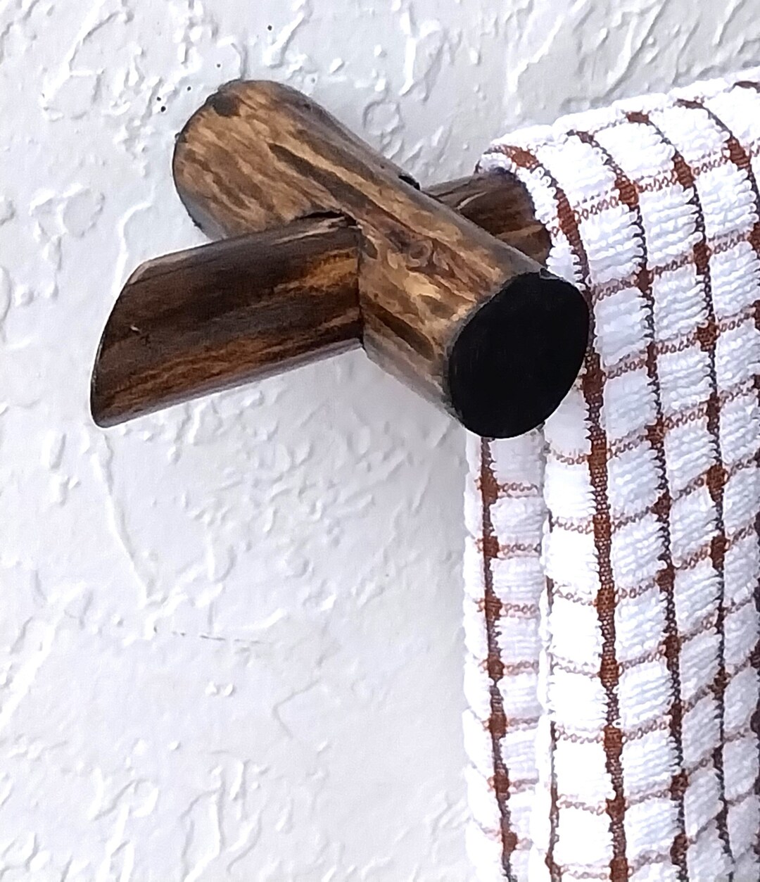 Natural Wood Towel Rack, Handmade Rustic Wooden Towel Bar, Bath Towel ...