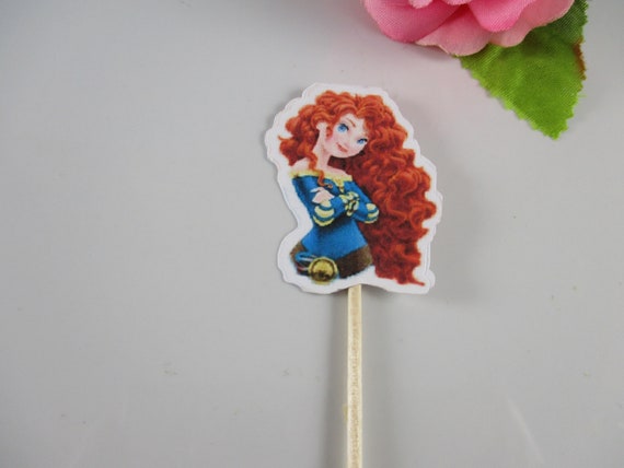 Princess Merida cupcake picks Princess Merida birthday | Etsy