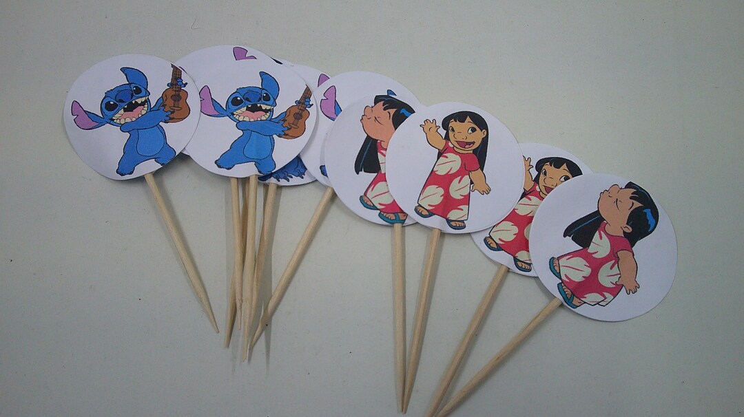 Stitch Cupcake Toppers, Stitch Birthday Theme, Lilo and Stitch Cupcake ...