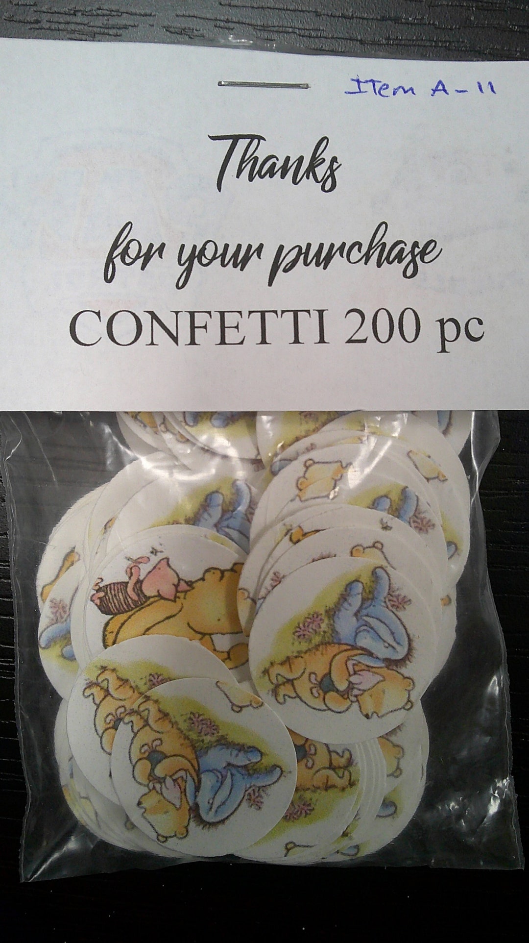 Ready to Ship , Winnie the Pooh Themed Confetti 200 or 100 Pieces ...