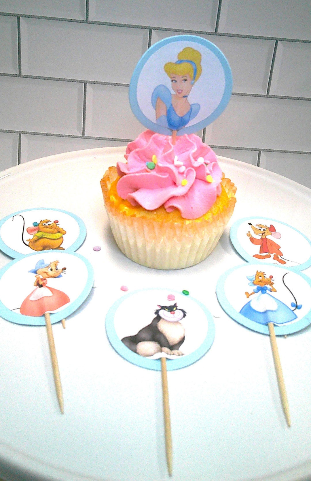 Princess Cinderella Cupcake Picks, Princess Birthday Decorations ...