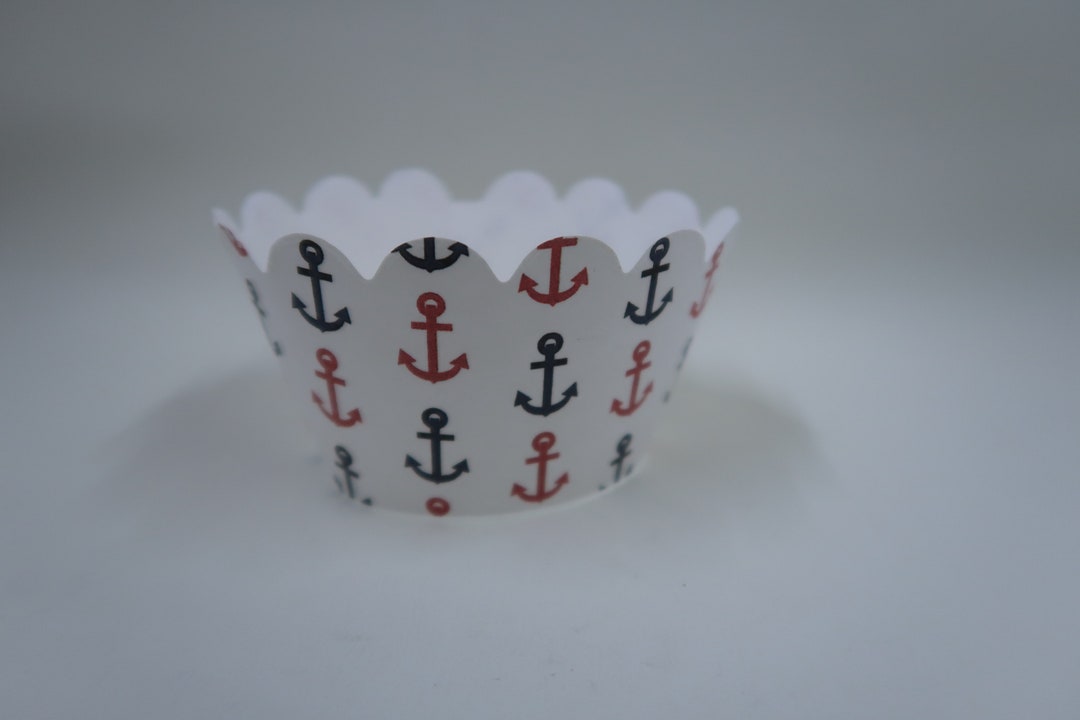 Sales Ready to Ship 32 Anchor Patterns Cupcake Wrappers, Anchor Themed ...