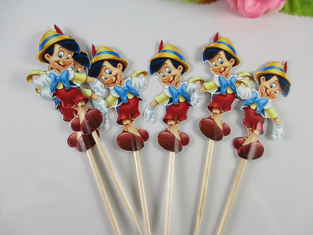Pinocchio Cupcake Picks, Pinocchio Birthday Theme,cupcake Topper Double ...