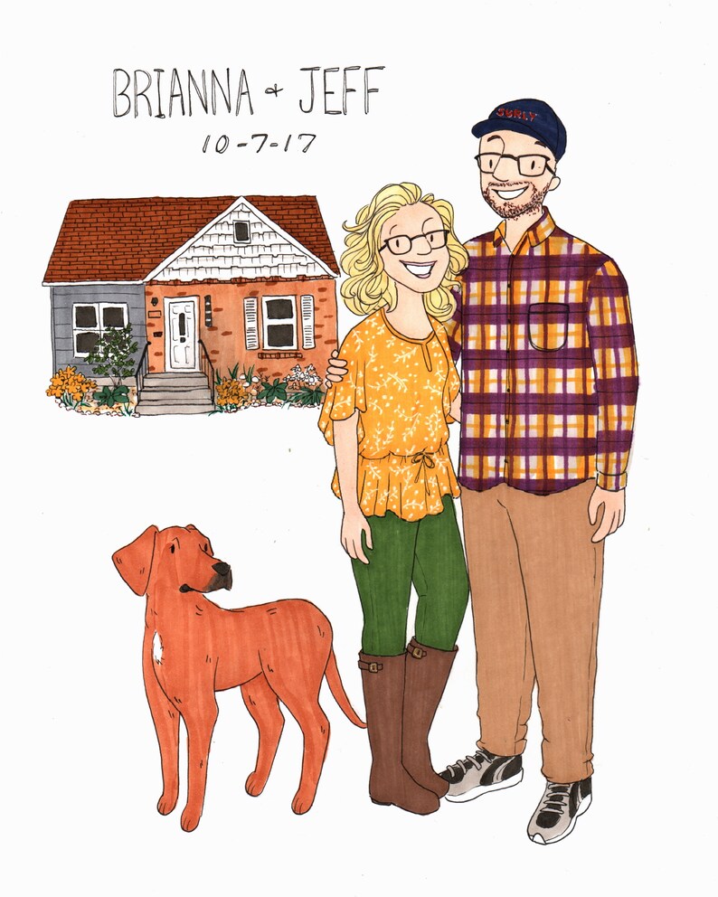 PLUS Cartoon Family Portrait - Etsy