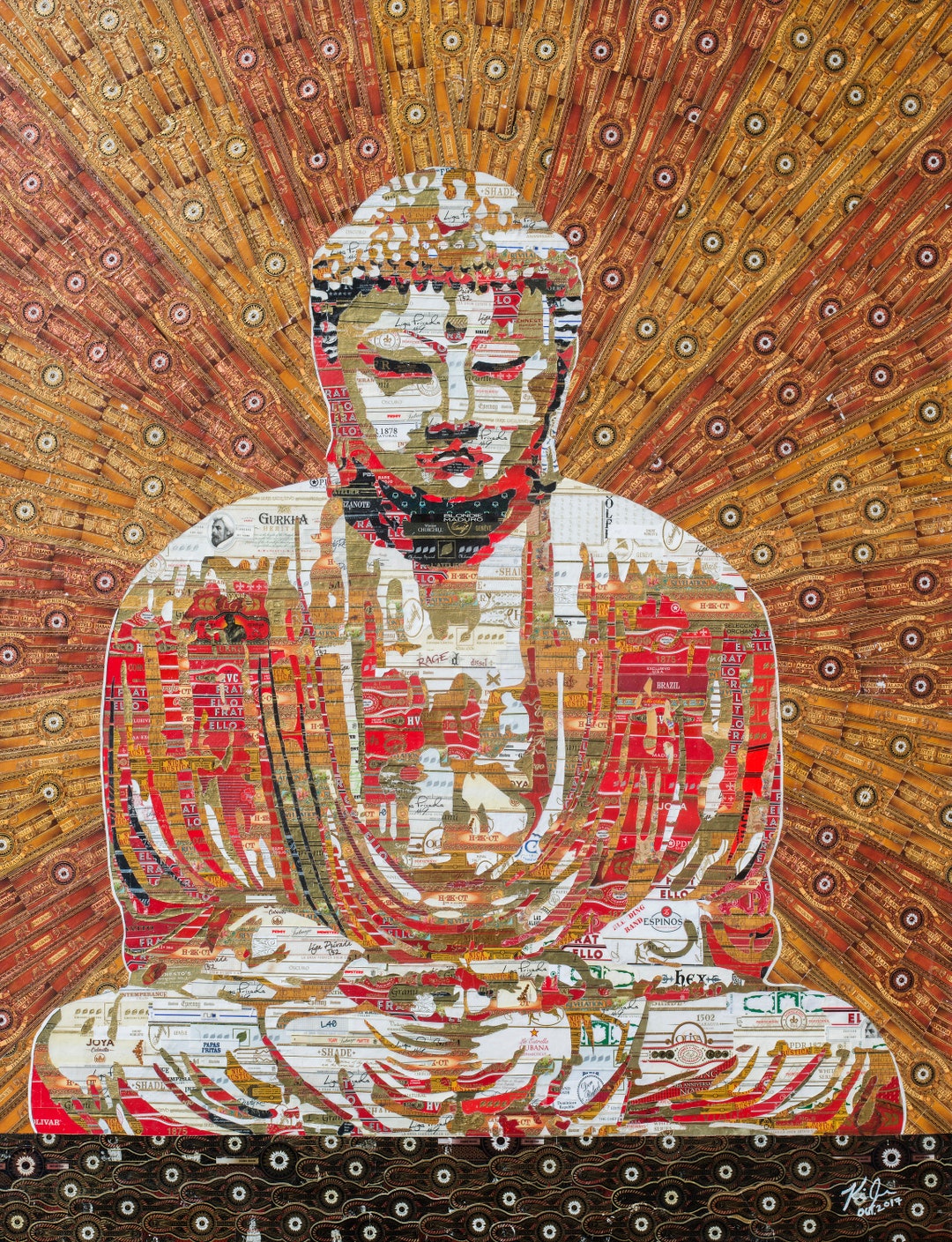 The Buddha Cigar Band Portrait - Etsy