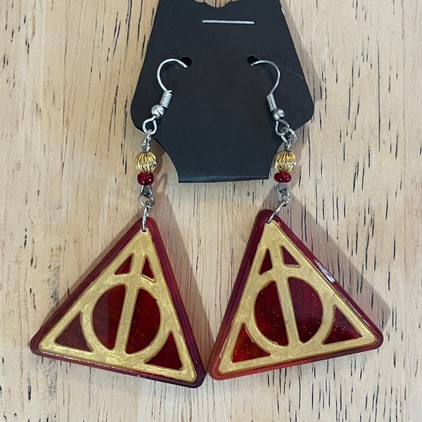 Gold Deathly Hallows Earrings - Etsy
