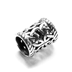 Large Kai's BEARD/HAIR Gossamer BEAD Silver (made by Viking Kristall ...