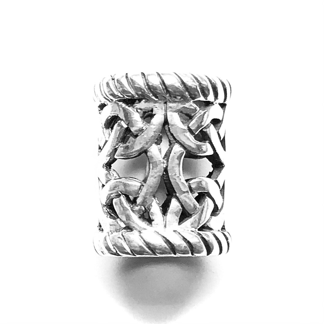 Large Kai's BEARD/HAIR Gossamer BEAD Silver (made by Viking Kristall ...