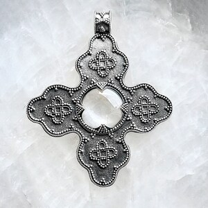 BYZANTINE BIRKA CROSS Mountain Crystal and Silver (handmade by Viking ...