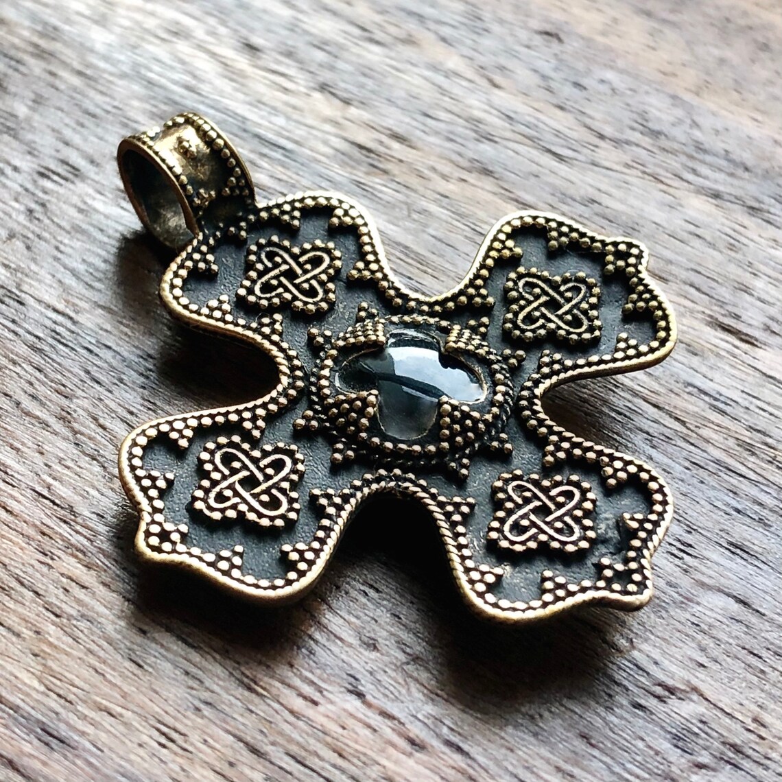 BYZANTINE BIRKA CROSS Onyx and Bronze (made by Viking Kristall) - Etsy UK
