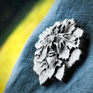 GREEN MAN BROOCH Silver (made by Viking Kristall) - Etsy