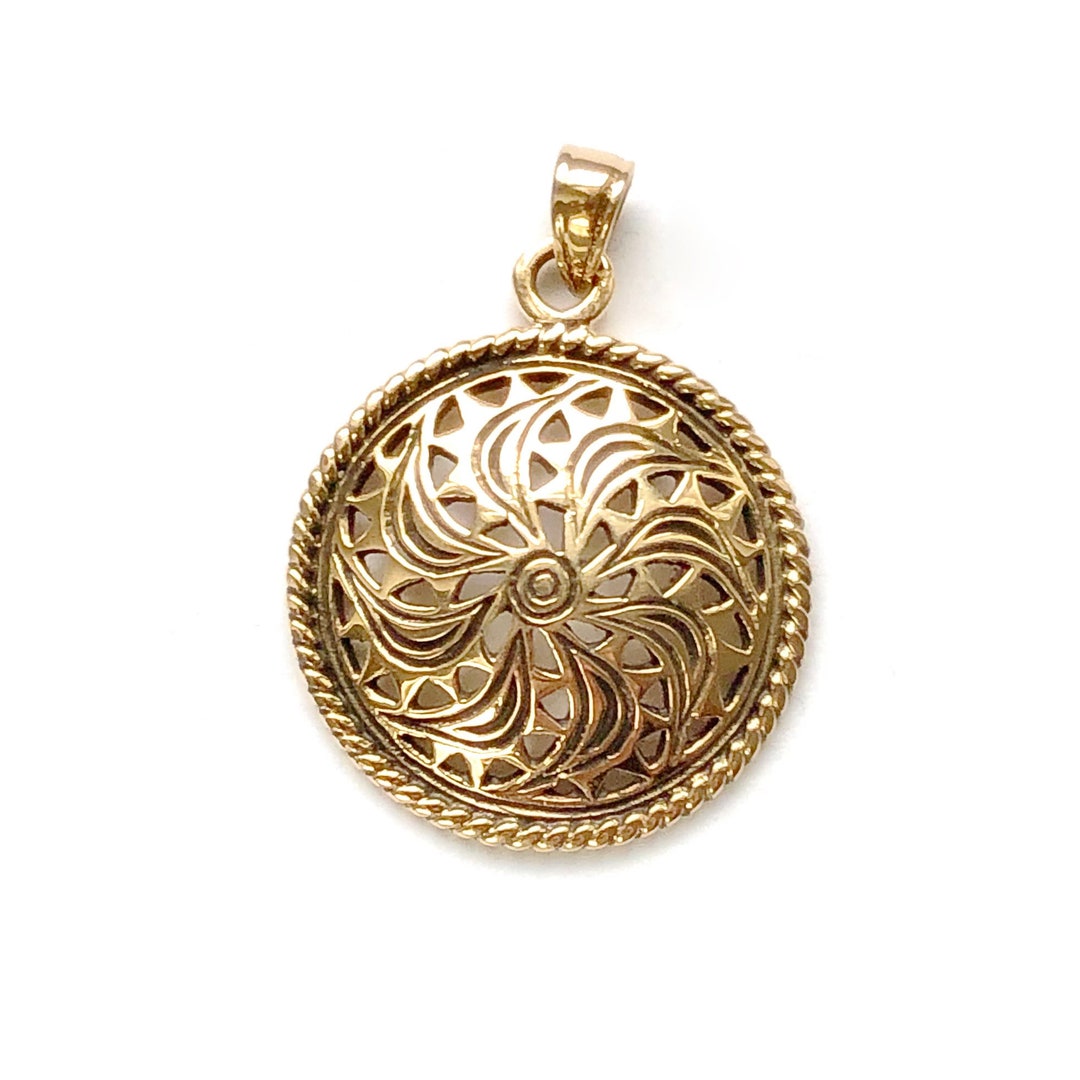 Small GOTLAND SUN WHEEL Pendant Bronze (made by Viking Kristall) - Etsy