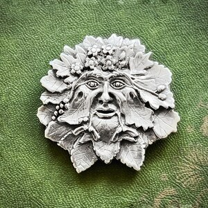 GREEN MAN BROOCH Silver (made by Viking Kristall) - Etsy