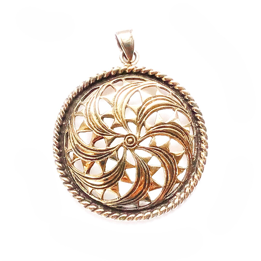 GOTLAND SUN WHEEL Pendant Bronze (made by Viking Kristall) - Etsy