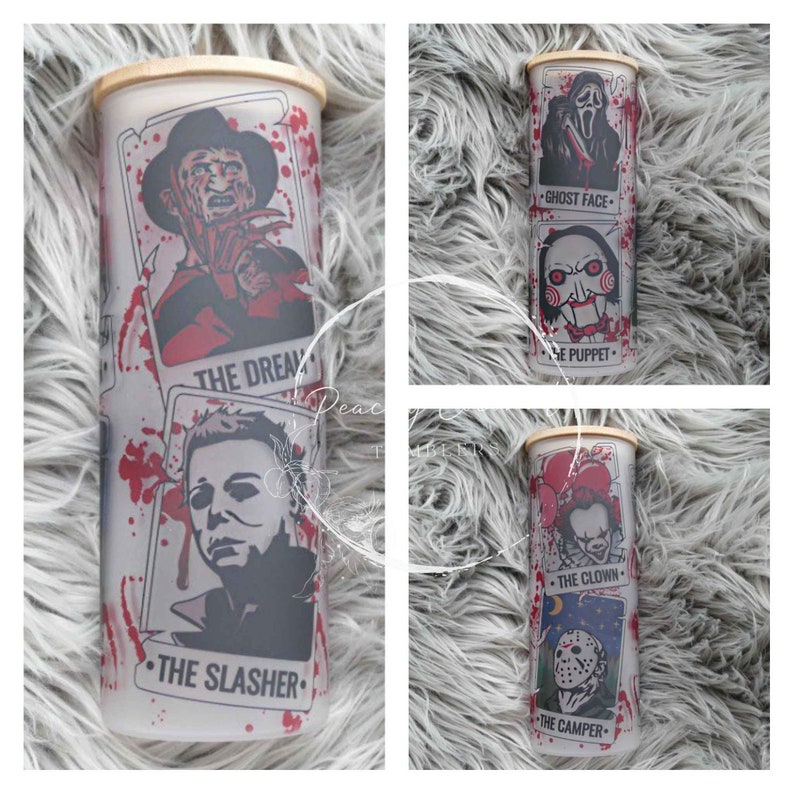 Halloween Theme Blood Splatter Cards 16oz / 25oz Libby Frosted Glass - Etsy