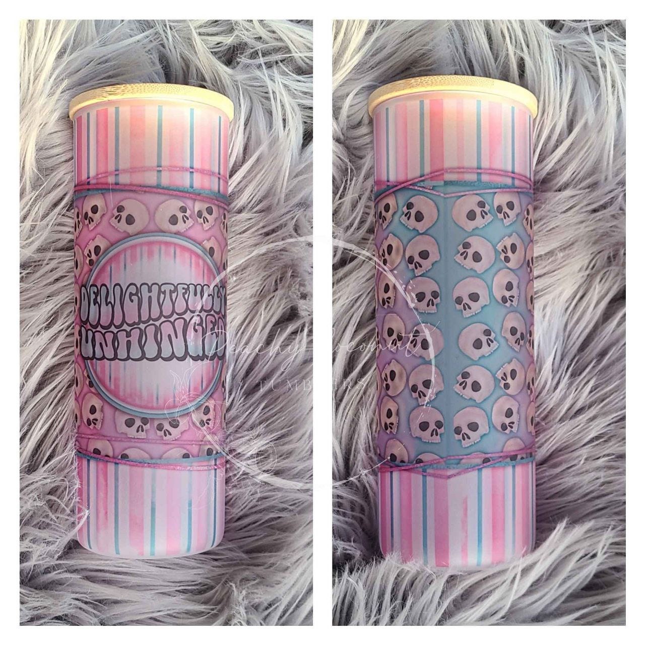 25oz Delightfully Unhinged Pastel Skull Frosted Glass / 20oz - Etsy