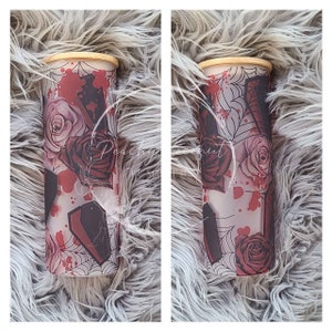 Emo Goth Vampire Roses Blood Theme 25oz Frosted Glass 20oz Stainless ...