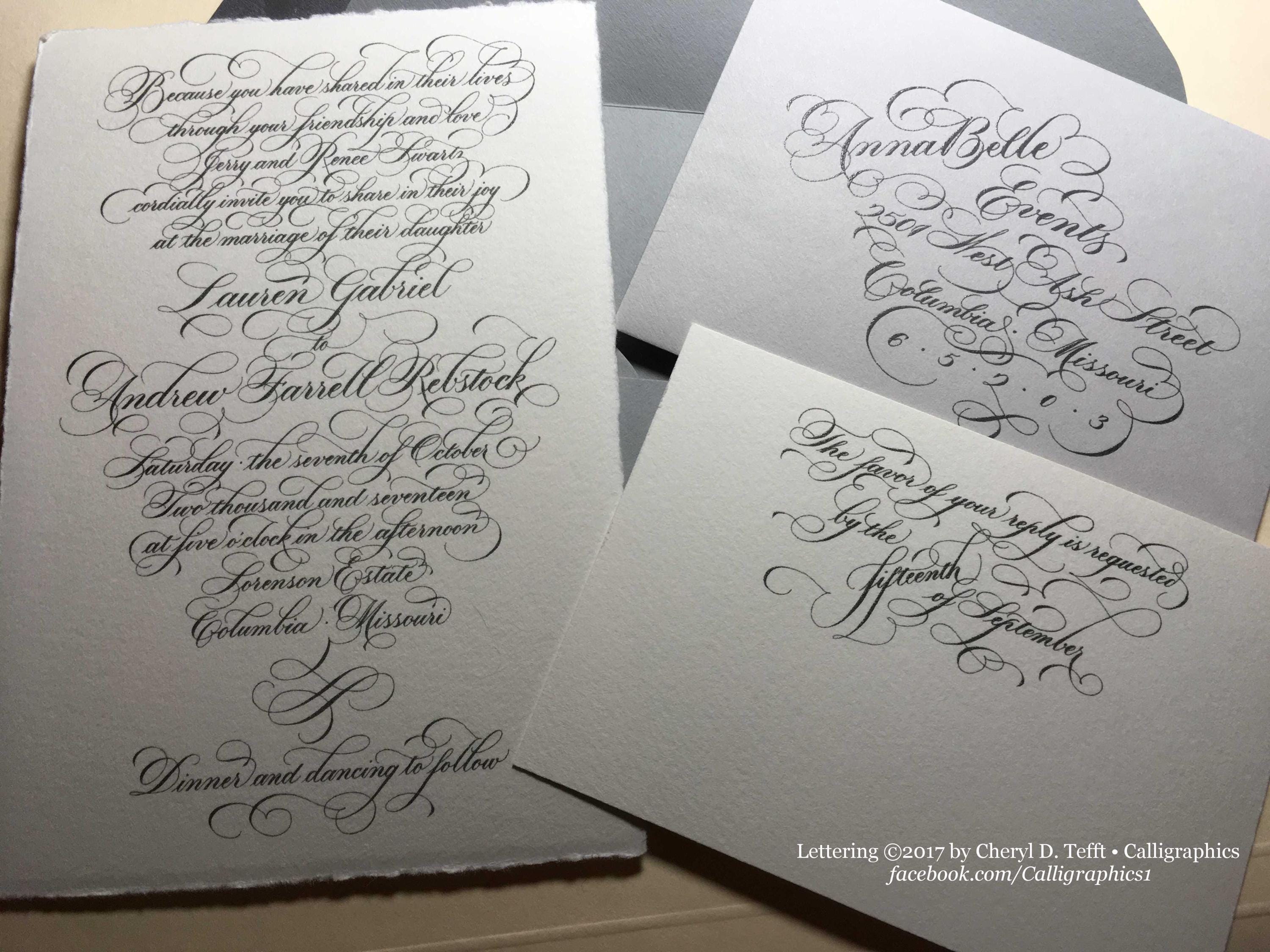 Wedding Invitation--calligraphy of Complete Text for Reproduction by ...