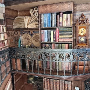 Miniature Library Diorama, Vintage Library in Your Home. - Etsy