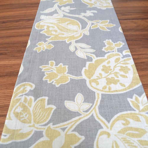 Yellow Gray Tones Striped Linen Table Runner Various - Etsy