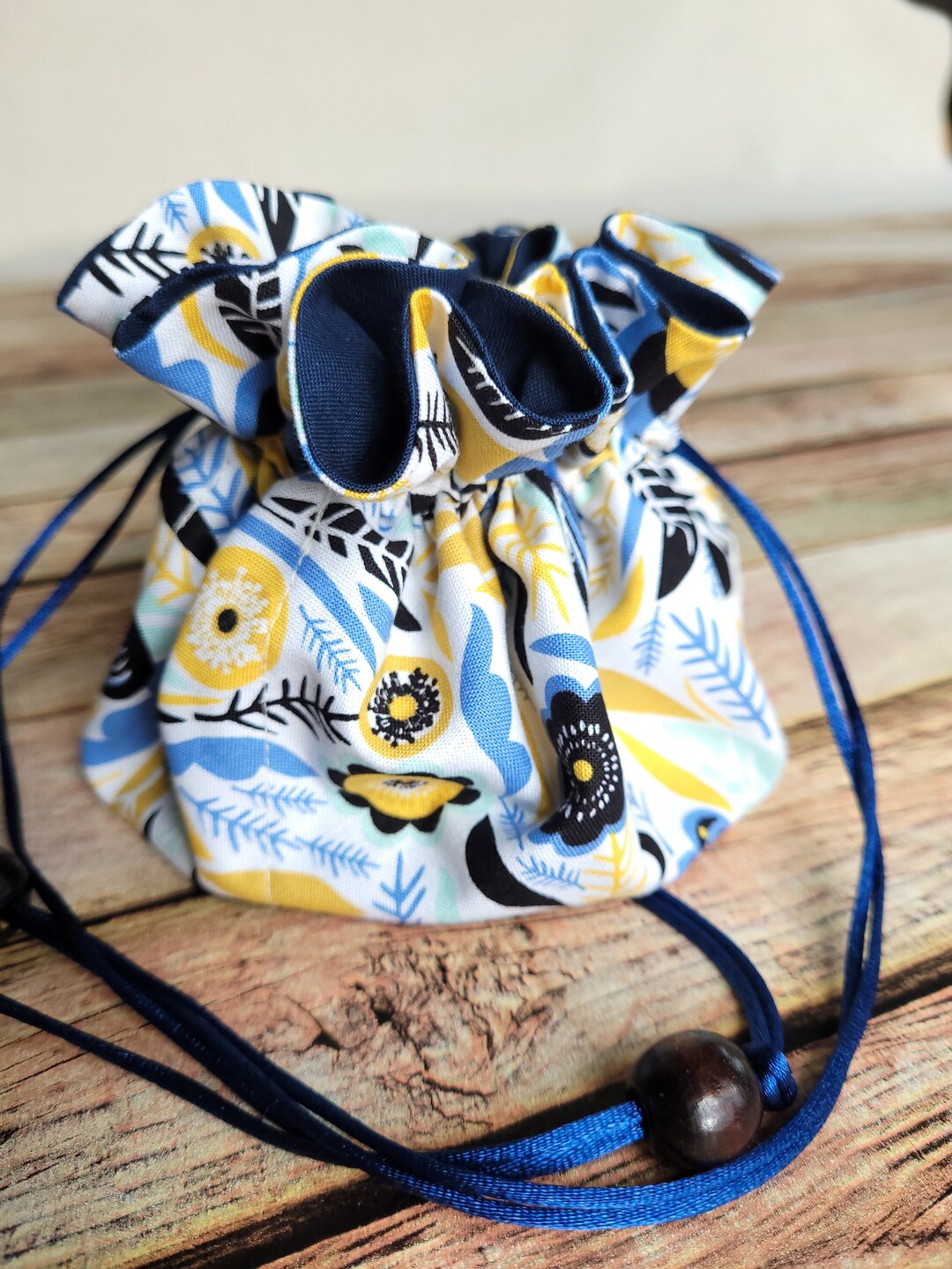 Travel Jewelry Pouch With Drawstring and Pockets, Mustard Yellow and ...