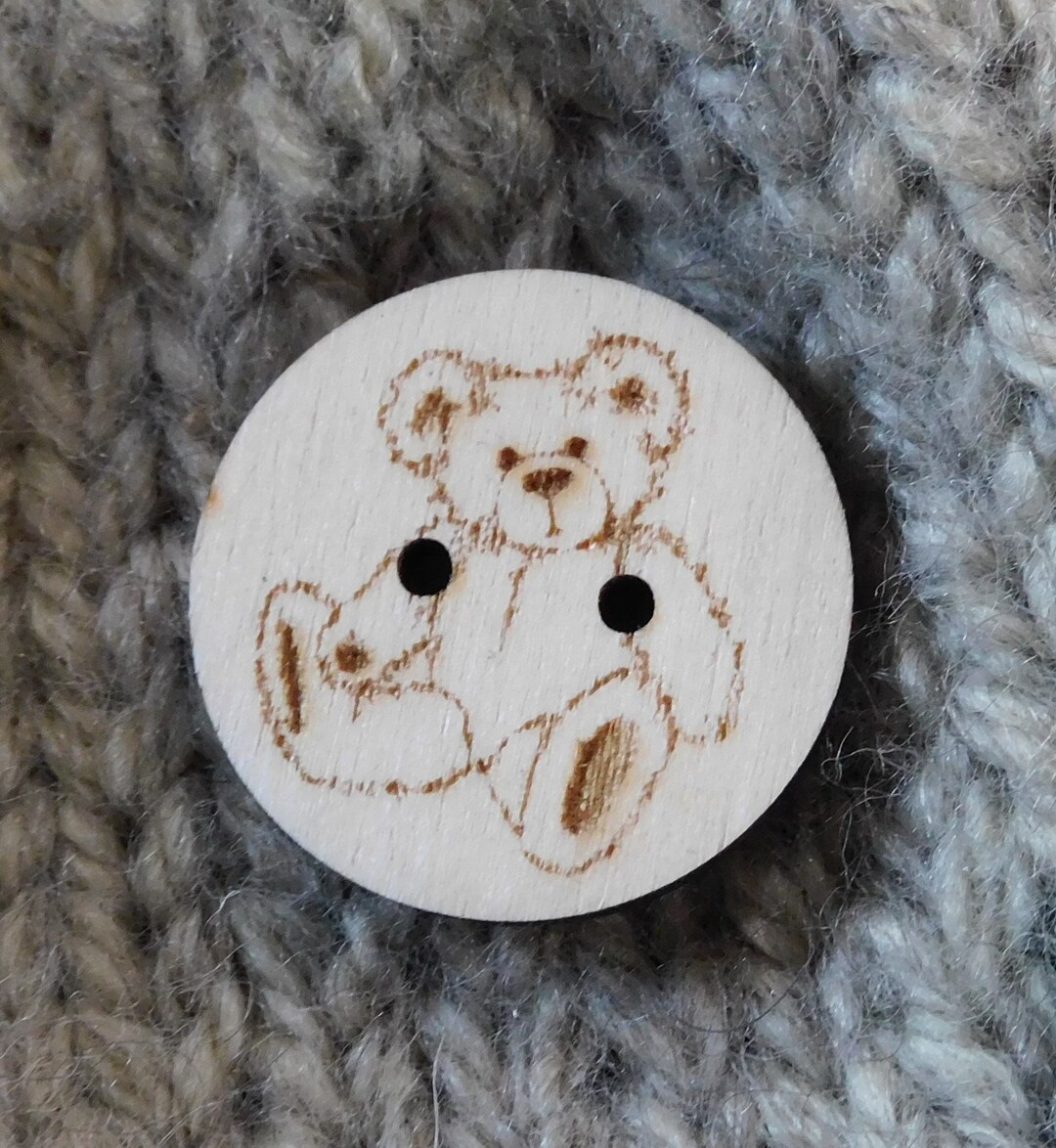 Wooden Button, Moose Button, Teddy Bear Button, Hand Crafted Button ...
