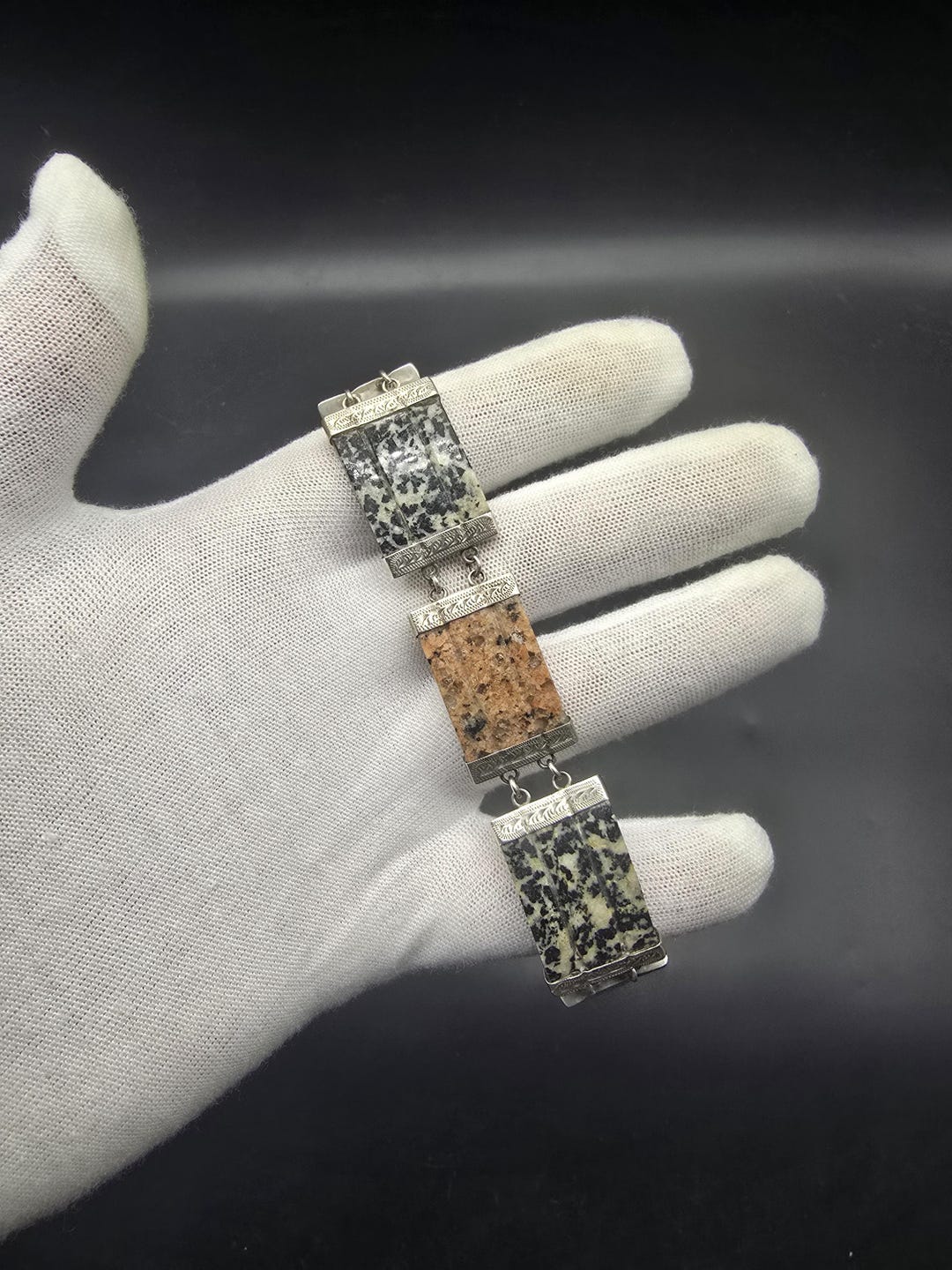 True Victorian Scottish Sterling Silver Panel Bracelet Aberdeen Grey ...