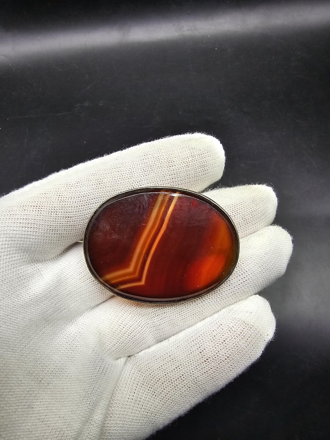 Beautiful Victorian Scottish Pin Brooch Cupar Banded Red Agate in ...