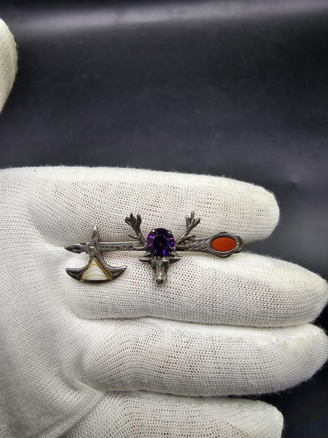 Charming Vintage Scottish Kilt Pin Ward Brothers Sterling Silver Stag ...