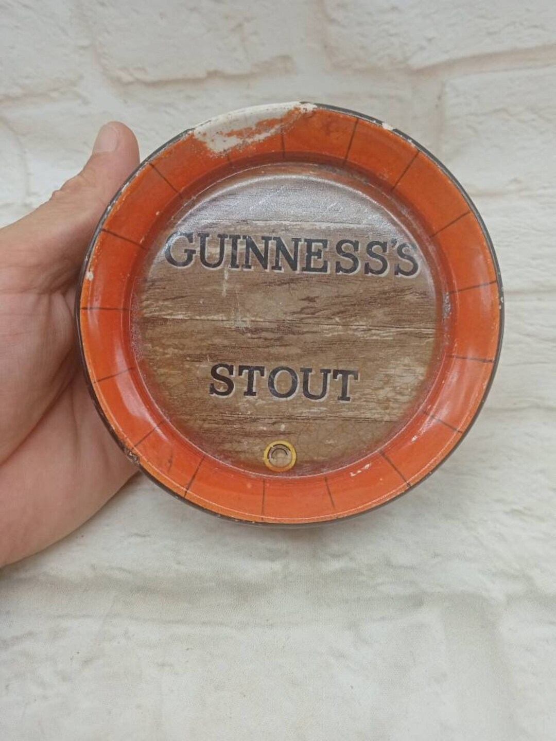 Antique 1920s Guinness Ashtray Barrell Shape 11cm Wide Guinness First ...