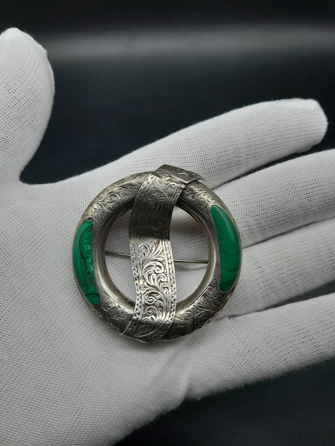 Beautiful Victorian Scottish Celtic Lovers Knot Brooch Round Sterling ...
