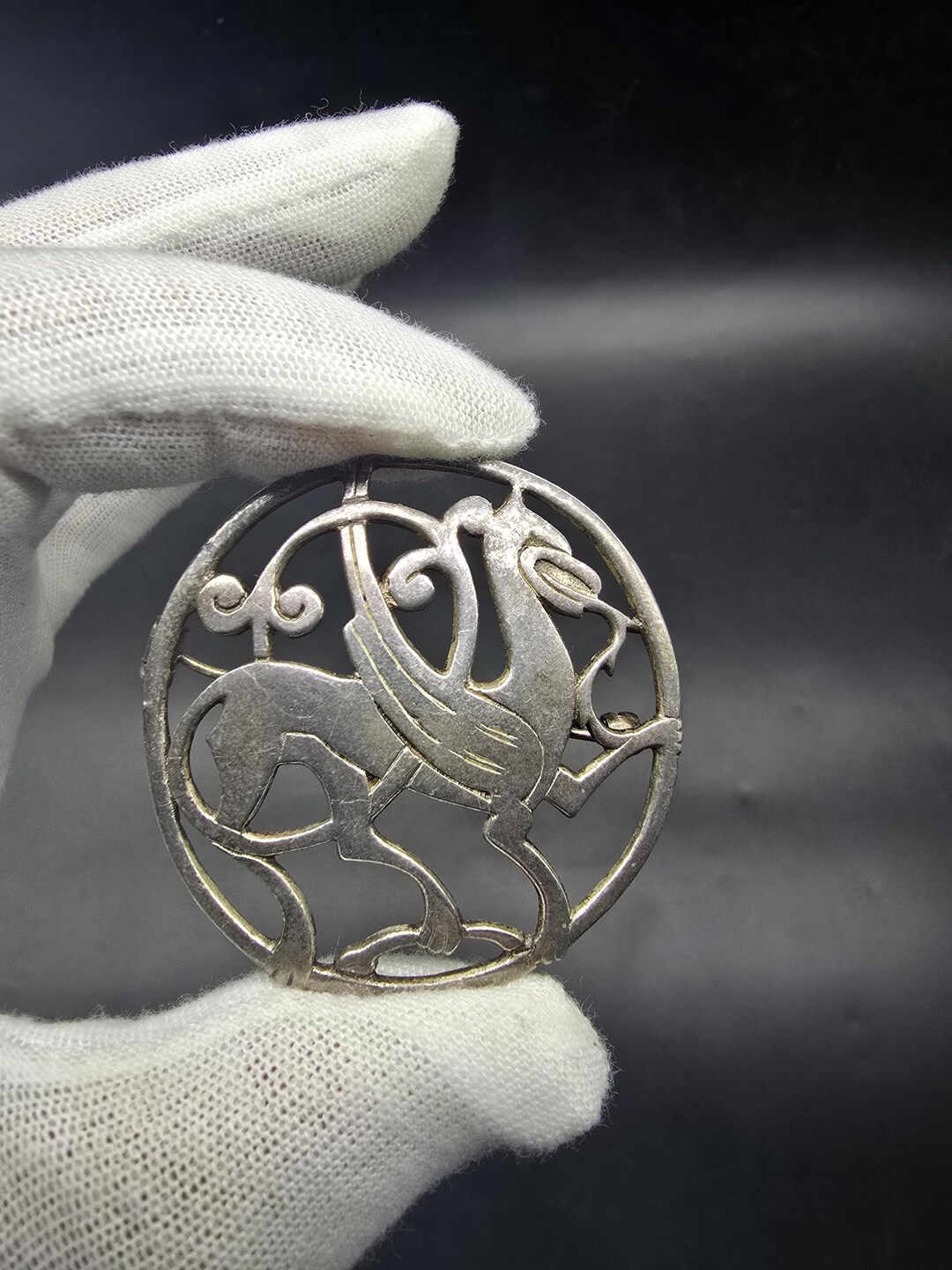 Vintage Shetland Silver Brooch Quendale Beast Edinburgh Hallmarks Large ...