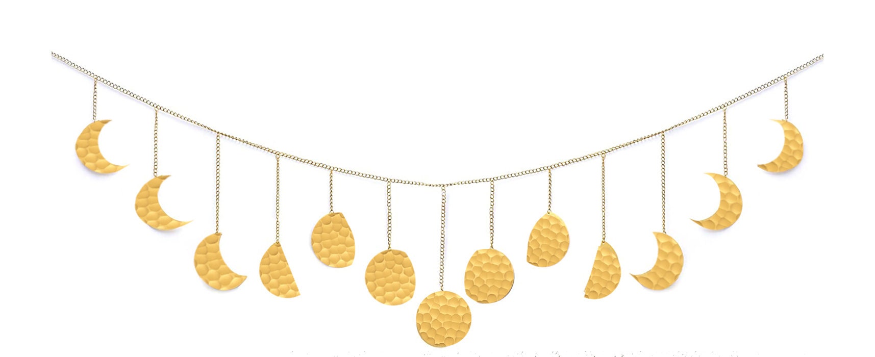 DIY Hammered Metal Minimalist Moon Garland | Etsy