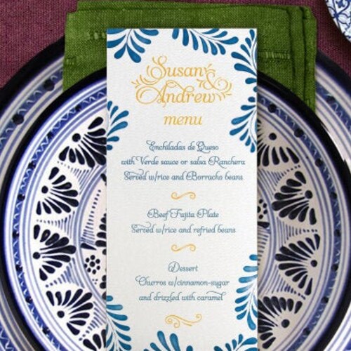 Talavera Menus Talavera Suite - Etsy
