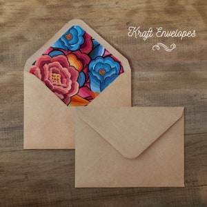 Handmade Mexican Floral Lined Envelopes: Vibrant A7 Size - Etsy