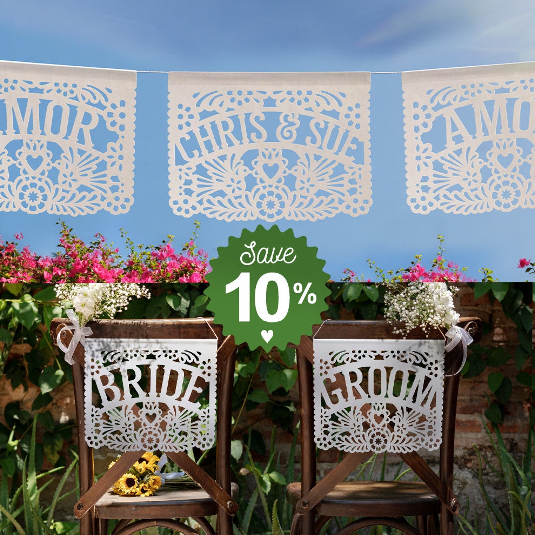Wedding Papel Picado Bundle | Papel Picado Banners + Bride & Groom ...