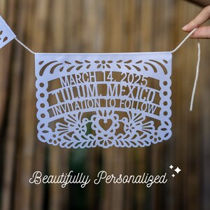 Papel Picado Save the Date Banners / Mexican Themed Save the Dates ...